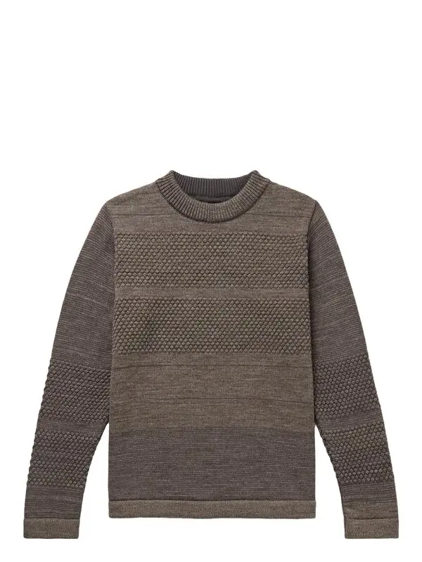 S.N.S. HERNING Fisherman Wool Rollneck Sweater - Brown