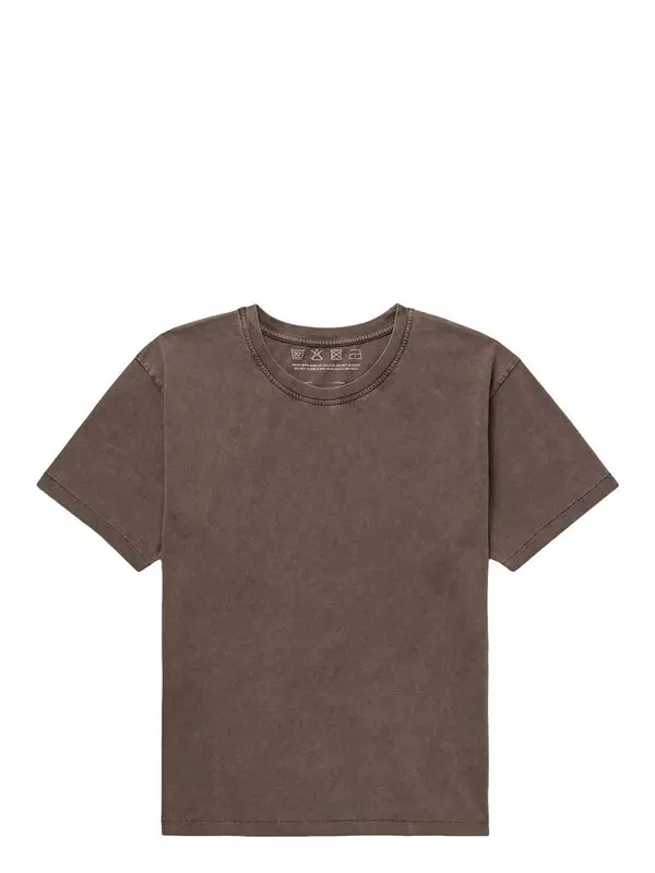 MFPEN New Garment-dyed Brushed Organic Cotton-jersey T-shirt - Brown