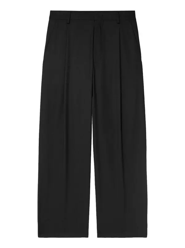 Nn07 Kay 1088 Straight-leg Pleated Recycled Woven Trousers - Black