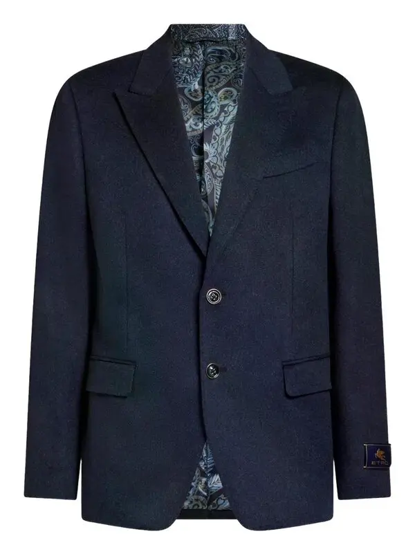 Etro Paisley-lined Cashmere Blazer - Blue