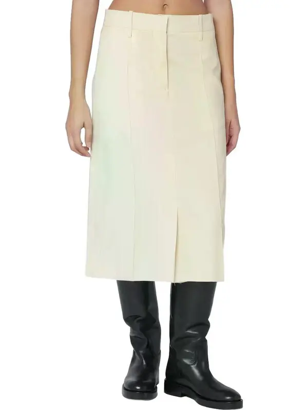 JIL SANDER Wool Midi Skirt - Neutrals