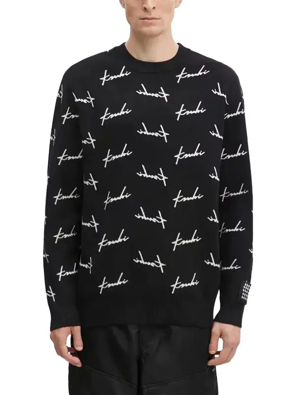 Ksubi Skript Signature Pattern Crew-neck Sweater - Black