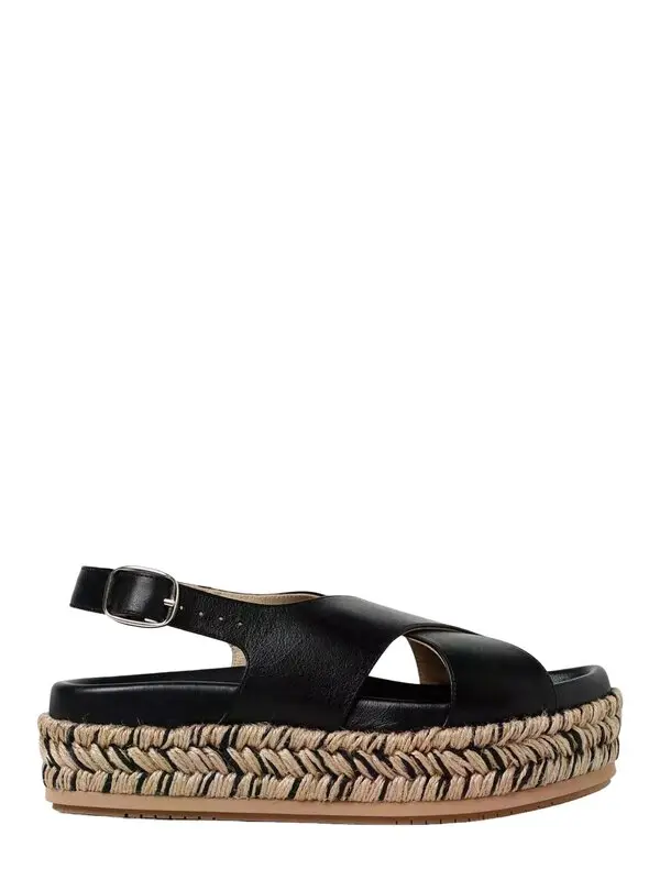 PALOMA BARCELO 35mm Francia Woven Platform Sandals - Black