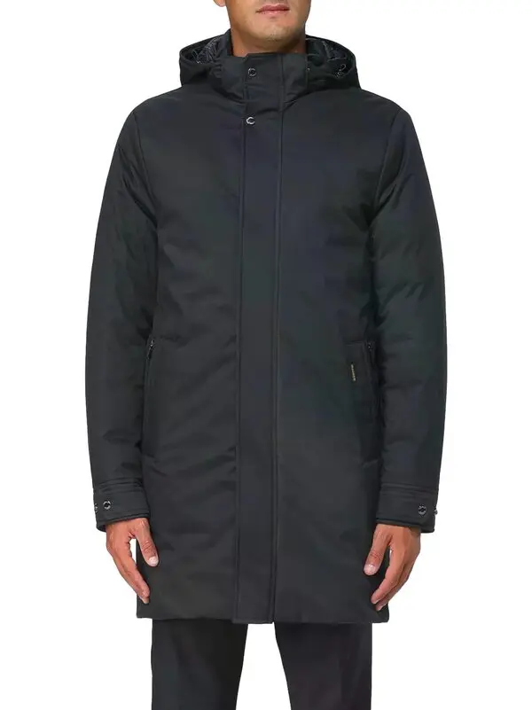 MOORER Hooded Coat - Blue