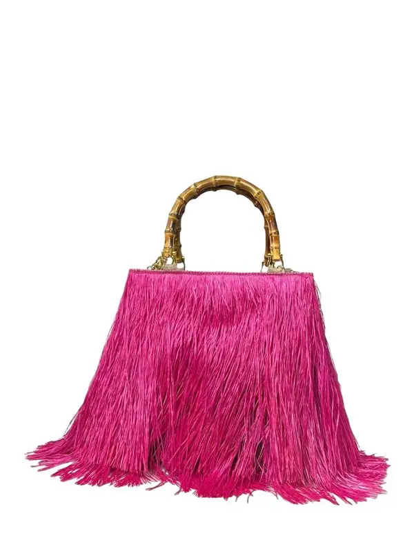 LA MILANESA Fringed Tote Bag - Pink