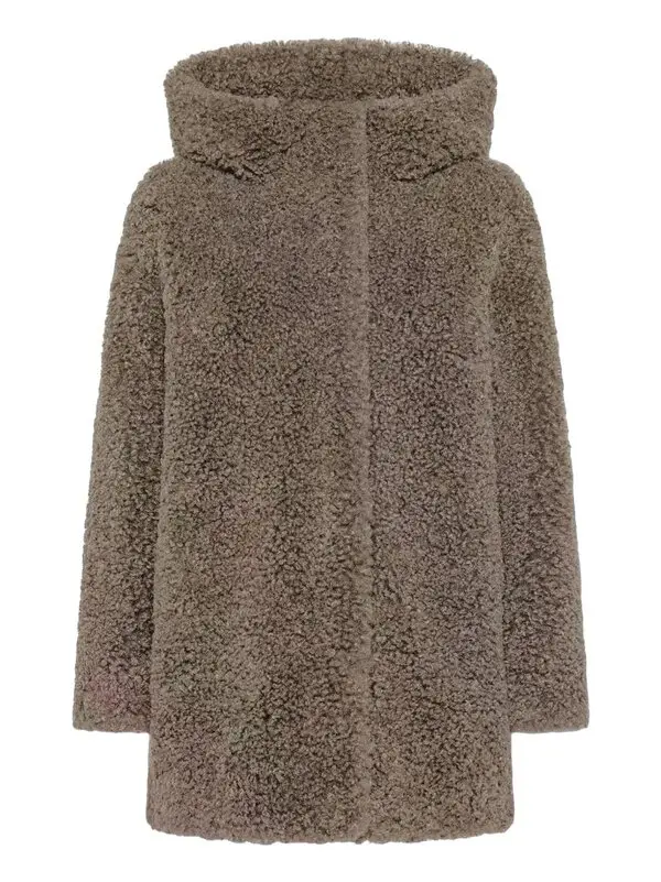 RRD Hooded Lamb Coat - Brown