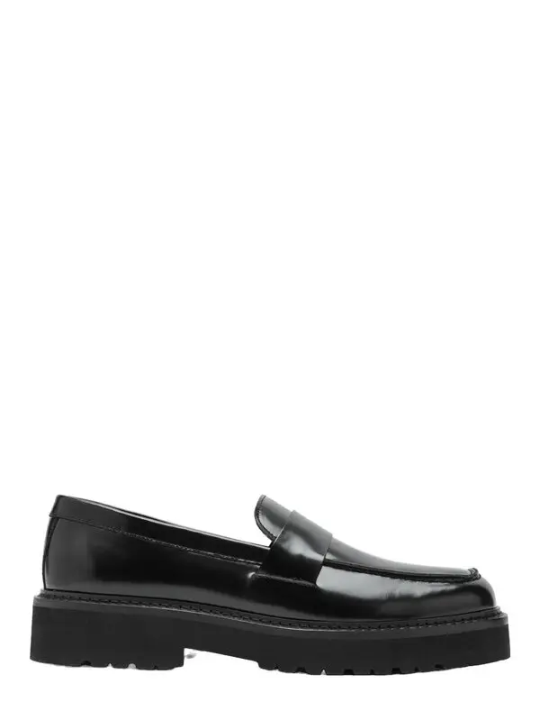 VINNY'S Leather Peeters Moccasins - Black
