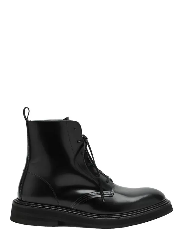 VINNY'S Officer Leather Ankle Boots - Black