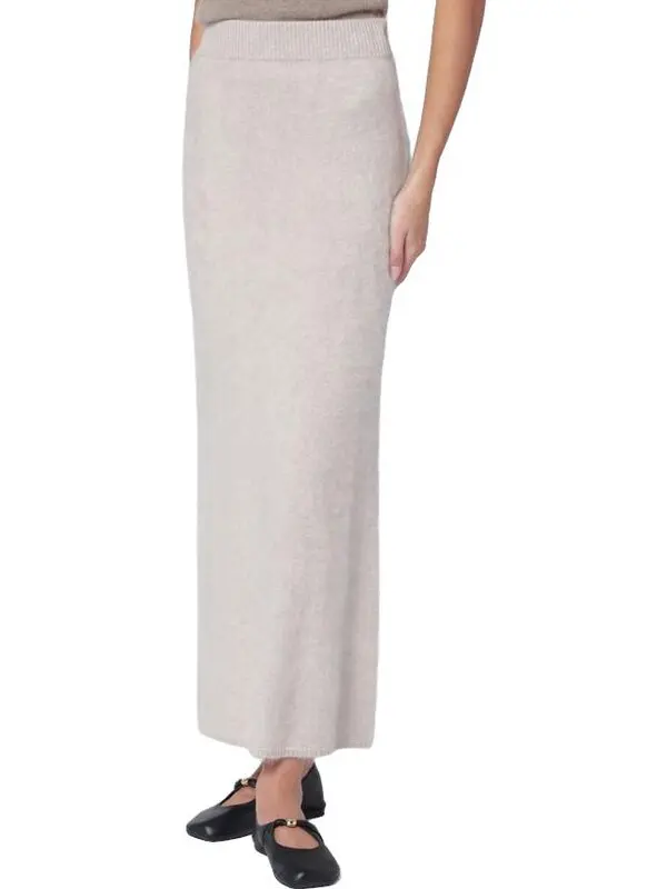 Almada Label Long Cashmere Skirt - Beige