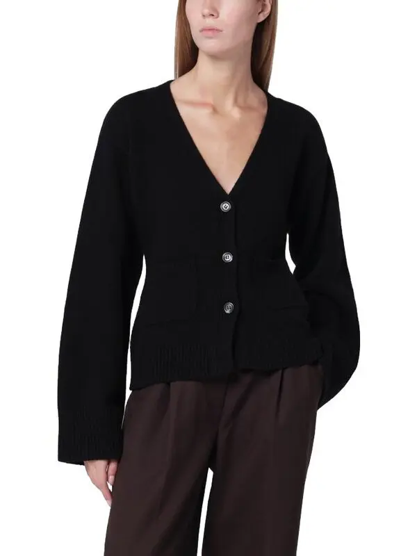 Almada Label Wool And Cashmere Drea Cardigan - Black