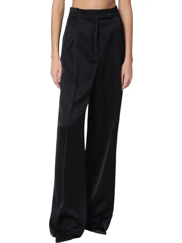 RÓHE Satin Wide-leg Trousers - Black