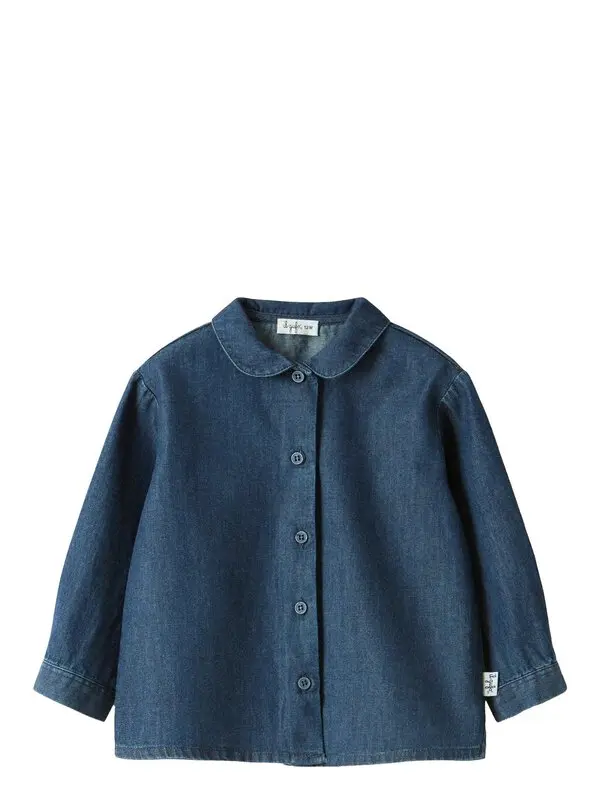 IL GUFO Denim Baby Shirt - Blue