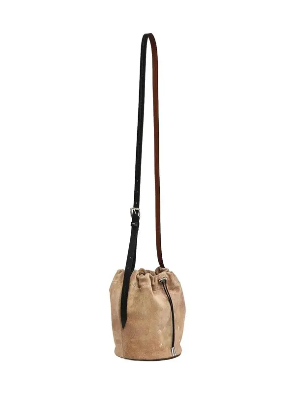 MAISON MARGIELA Drawstring-fastening Suede Bucket Bag - Neutrals