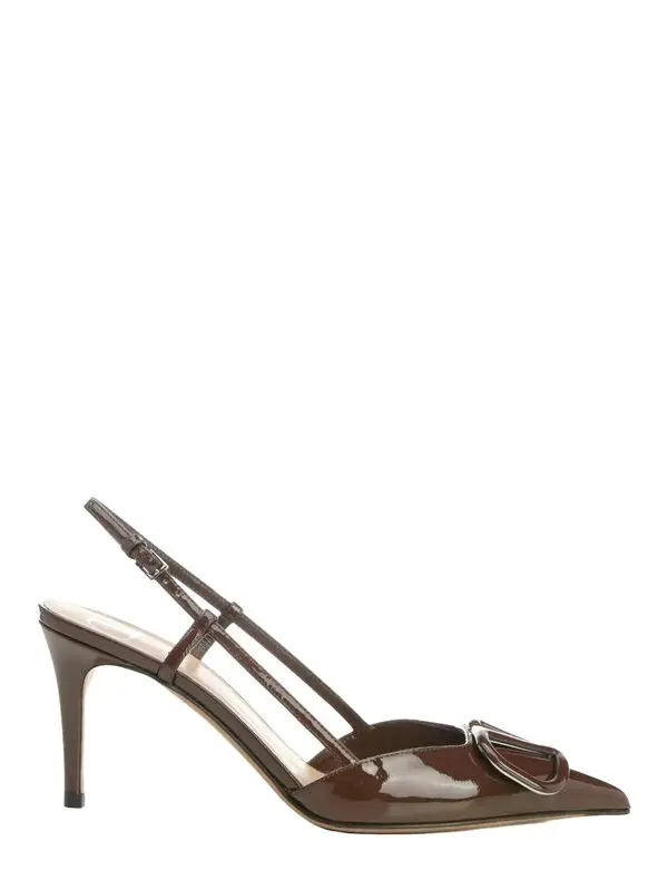 Valentino Garavani 80mm Vlogo Slingback Pumps - Brown