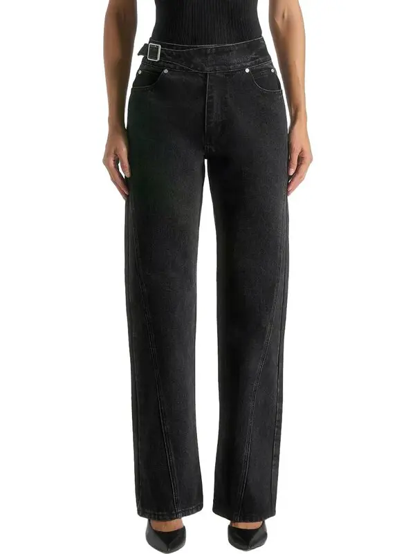 Manière De Voir Loane Twist-seam Jeans - Black