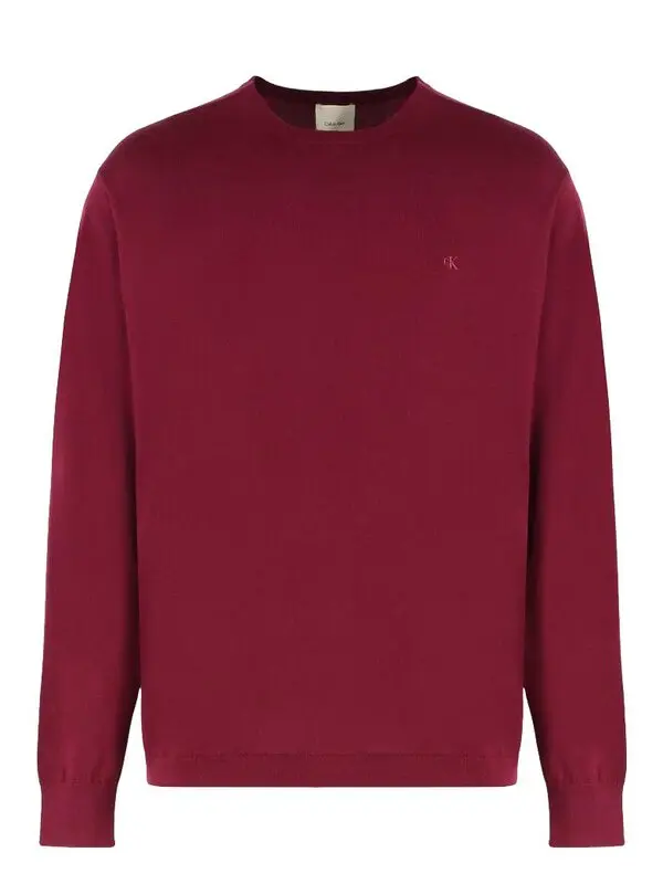 Calvin Klein Crew Neck Wool Sweater - Red