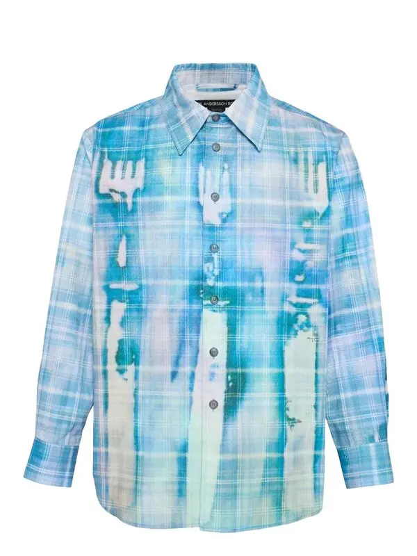 Andersson Bell Trompe-l'oeil Check Shirt - Blue