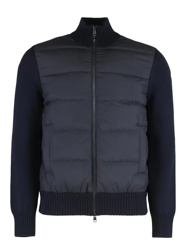 Moncler Padded Front Panel Cardigan - Blue