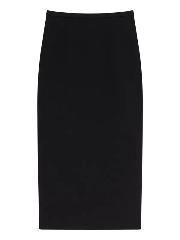 Givenchy Midi Pencil Skirt In Double Wool Crepe - Black