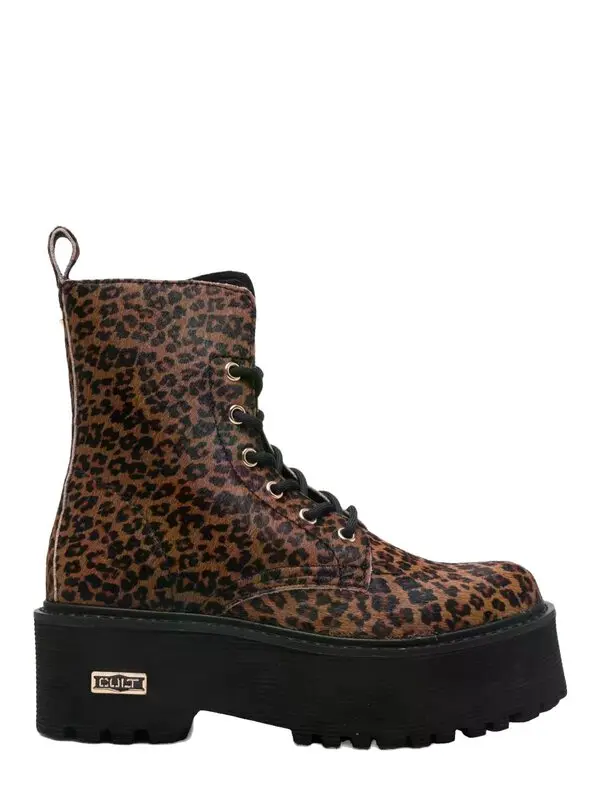 CULT Leopard-print Platform Boots - Brown