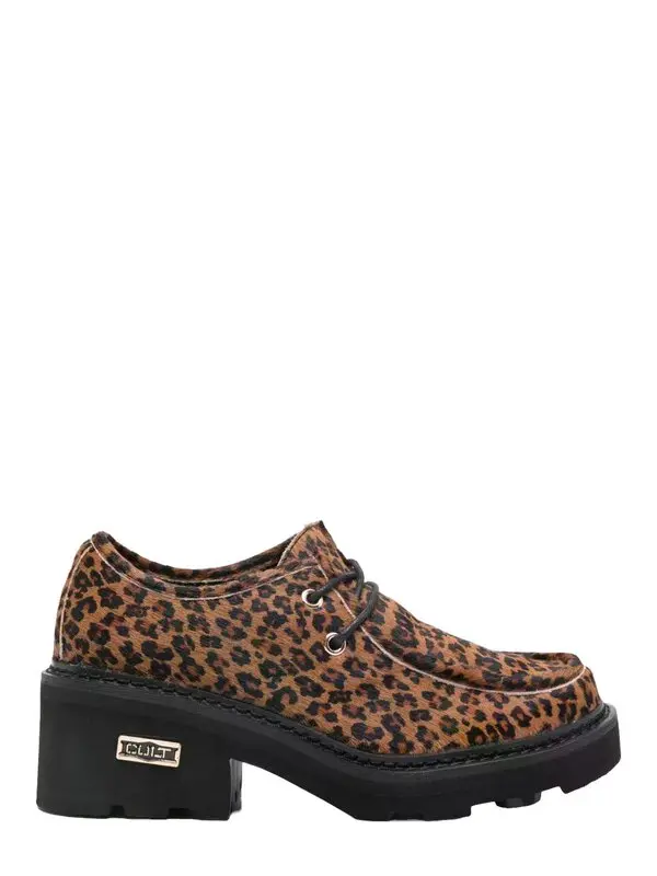 CULT Leopard Print Derby Shoes - Brown