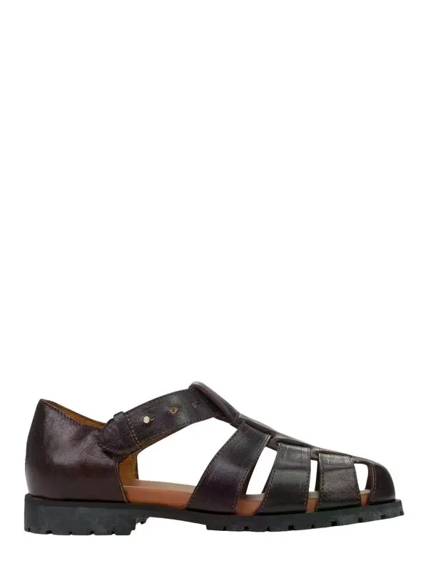 Aimé Leon Dore Leather T-bar Sandals - Brown