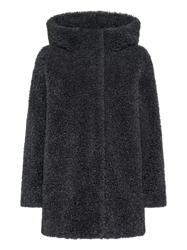 RRD Hooded Lamb Coat - Black