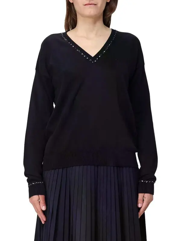Fabiana Filippi V-neck Embellished Sweater - Blue