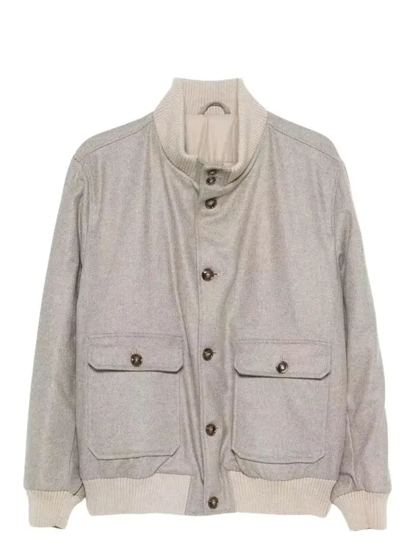 BARBA NAPOLI Cashmere Bomber Jacket - Neutrals
