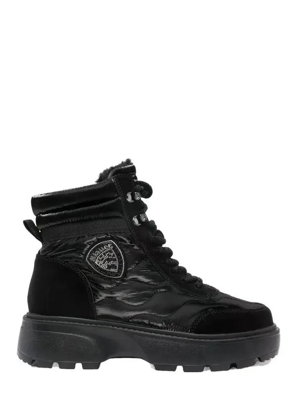 BLAUER. Quilted Lace-up Boots - Black