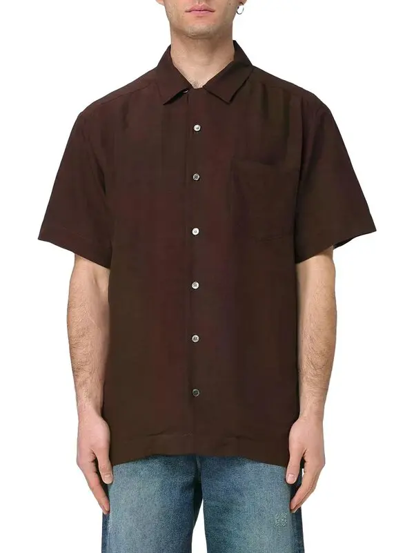 A.p.c. Roy Pocket Short-sleeve Shirt - Brown
