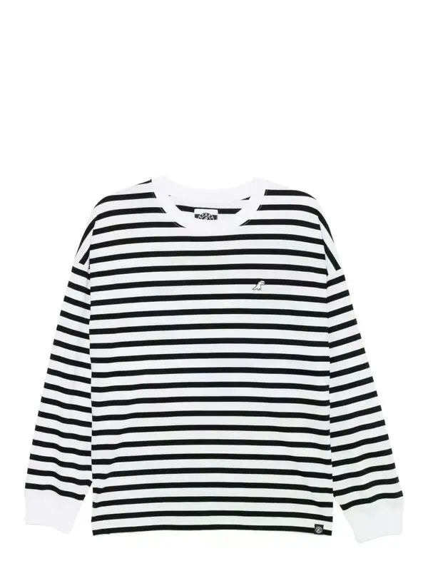 SPORT B. BY AGNÈS B. Dino-embroidered Striped T-shirt - Black