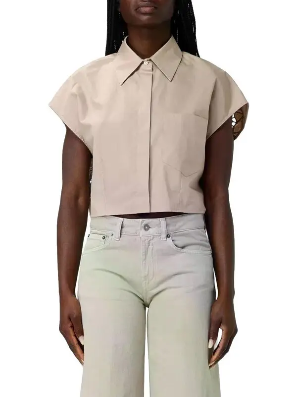 DONDUP Cut-out Pocket Shirt - Neutrals