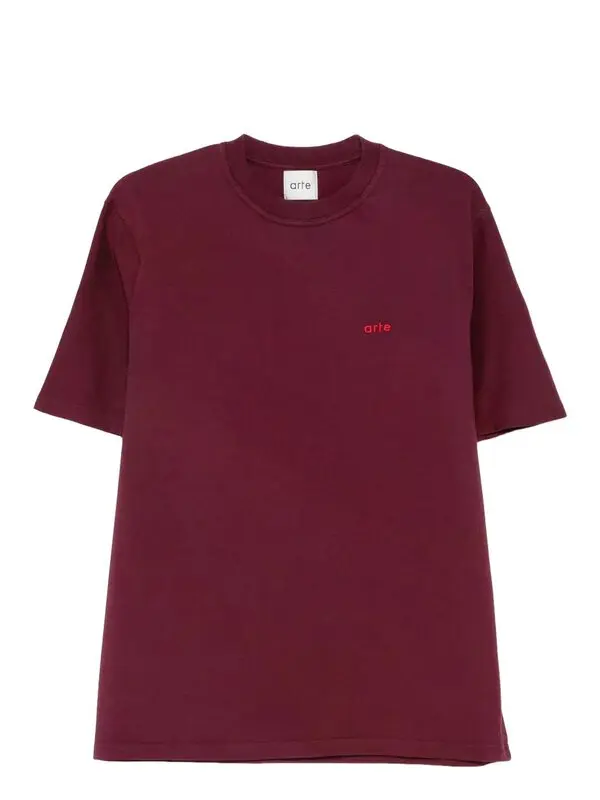 ARTE ANTWERP Logo-embroidered T-shirt - Red