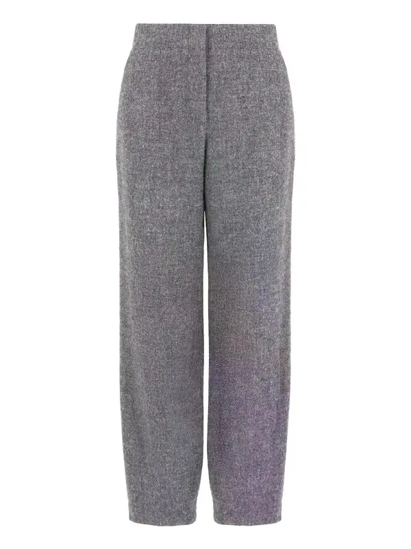 Emporio Armani High-waisted Tapered Trousers - Grey