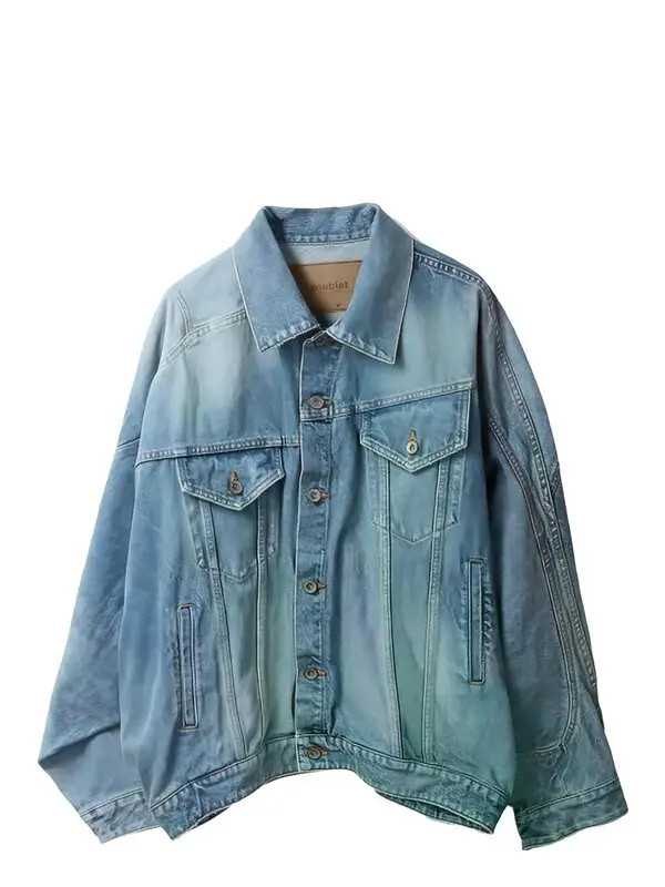 DOUBLET Asymmetric Denim Jacket - Blue