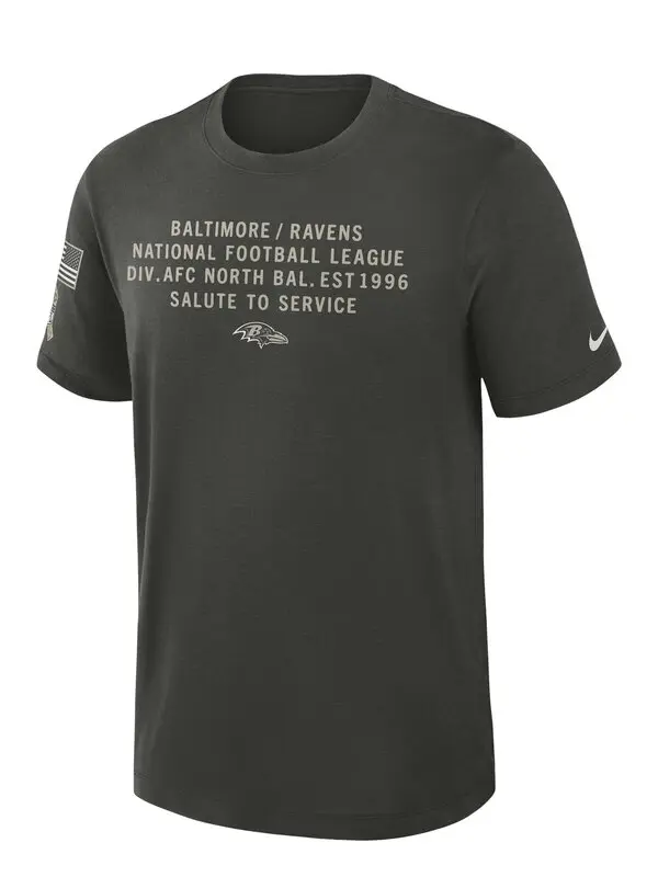 Nike Baltimore Ravens Salute To Service Slub Dri-fit Nfl T-shirt - Green