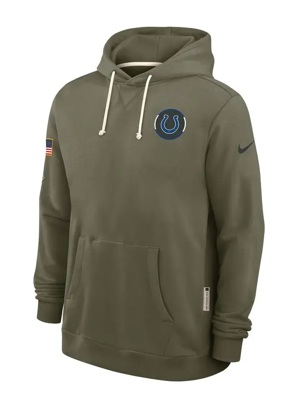Nike Indianapolis Colts Salute To Service Sideline Dominant Force Dri-fit Nfl Pullover Hoodie - Brown