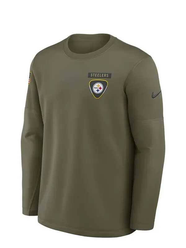 Nike Pittsburgh Steelers Salute To Service Sideline Crewneck Pullover - Brown