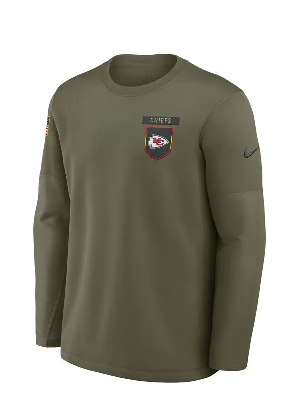 Nike Kansas City Chiefs Salute To Service Sideline Nfl Pullover Crew - Brown