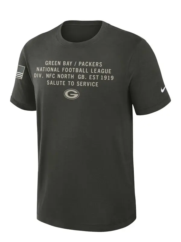 Nike Bay Packers Salute To Service Slub Dri-fit Nfl T-shirt - Green