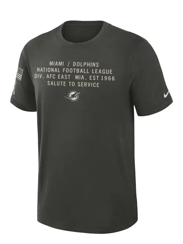 Nike Miami Dolphins Salute To Service Slub Dri-fit Nfl T-shirt - Green