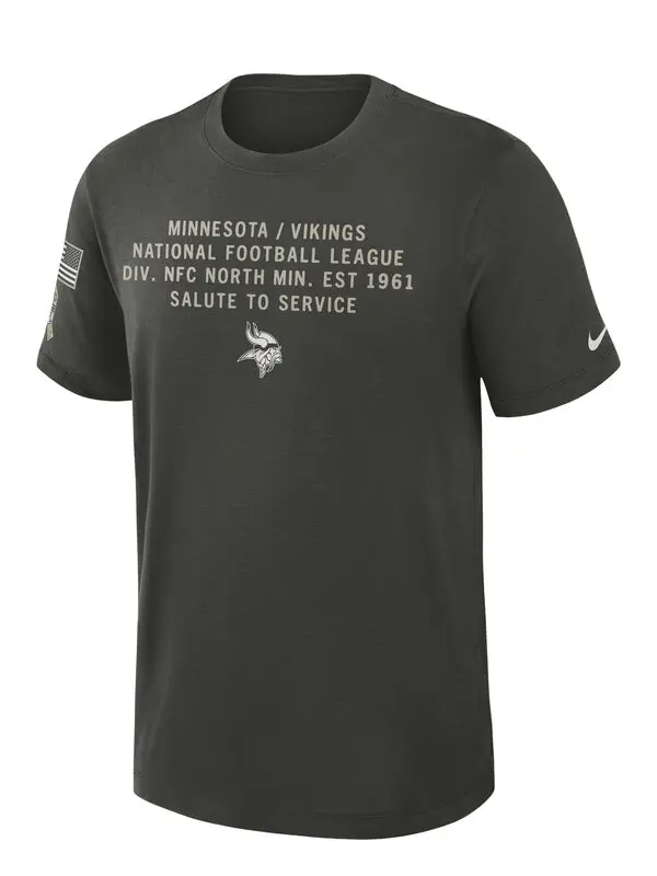 Nike Minnesota Vikings Salute To Service Slub Dri-fit Nfl T-shirt - Green
