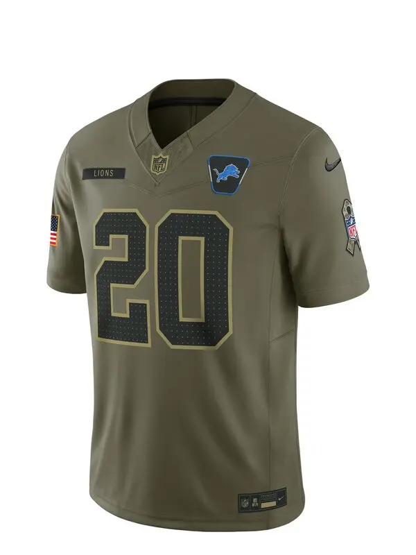 Nike Barry Sanders Detroit Lions Salute To Service Retired Nfl Limited Jersey - Brown