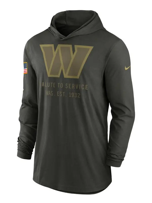 Nike Washington Commanders Salute To Service Sideline Nfl Long-sleeve Hooded Top - Green