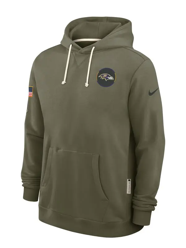Nike Baltimore Ravens Salute To Service Sideline Dominant Force Nfl Pullover Hoodie - Brown