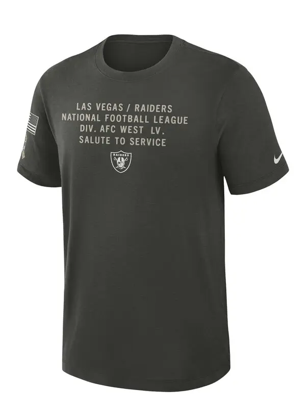 Nike Las Vegas Raiders Salute To Service Slub Dri-fit Nfl T-shirt - Green