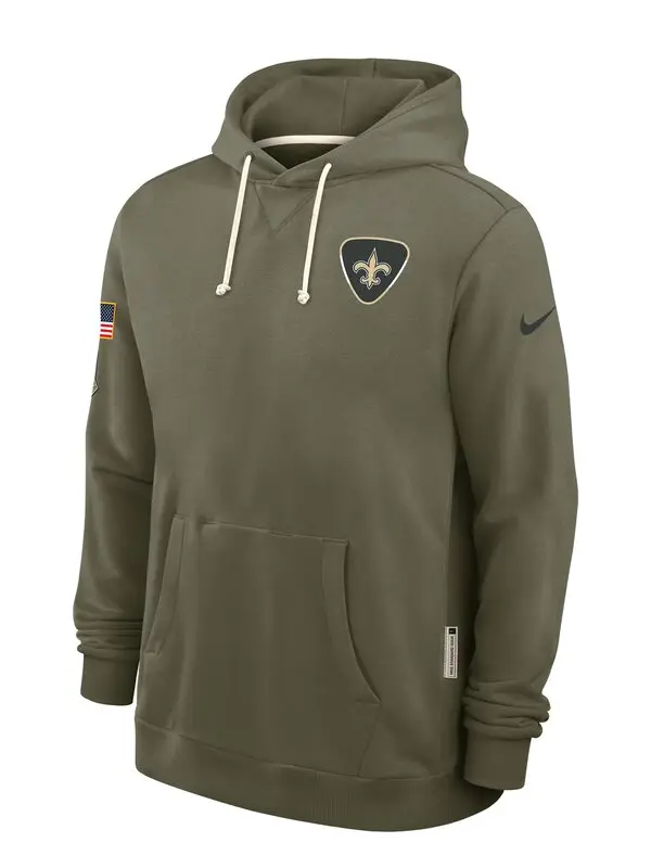 Nike New Orleans Saints Salute To Service Sideline Dominant Force Dri-fit Nfl Pullover Hoodie - Brown