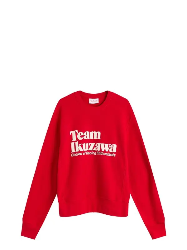 TEAM IKUZAWA Elbow Patch Logo Sweatshirt - Red
