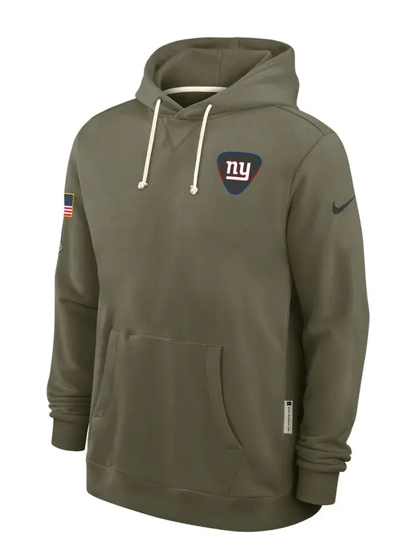 Nike New York Giants Salute To Service Sideline Dri-fit Nfl Pullover Hoodie - Brown